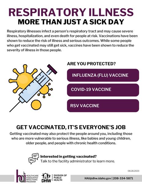 Respiratory Illness Vaccine Poster – Idaho Health Tools